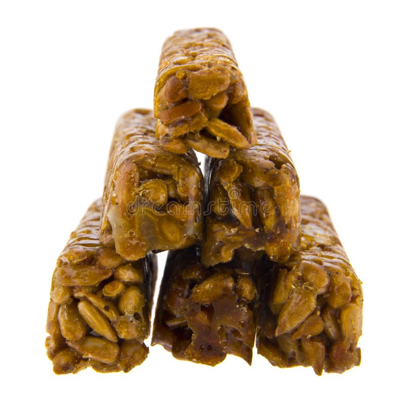 Sunflower Seeds in Caramel Isolated on White Background Stock Photo ...