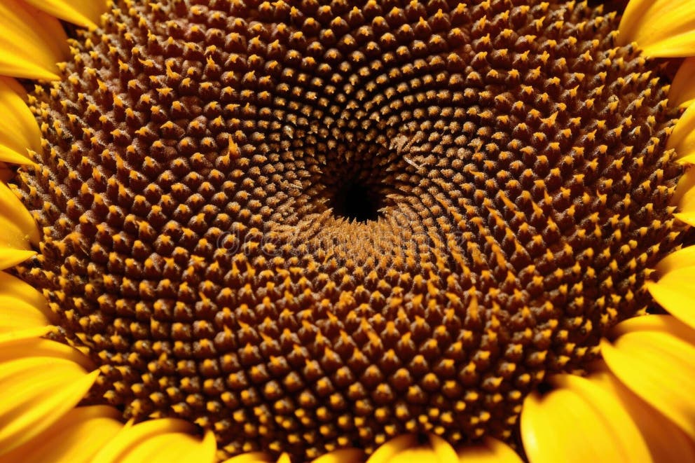 Sunflower Seeds Forming a Mesmerizing Spiral Pattern Stock Illustration ...