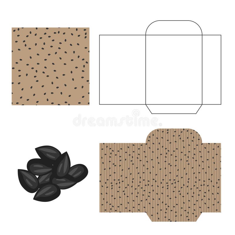 Sunflower Seeds Packaging Design Kit. Recycled Paper Pack. Stock Vector ...