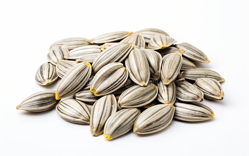 Sunflower Seeds on a White Background Stock Illustration - Illustration ...