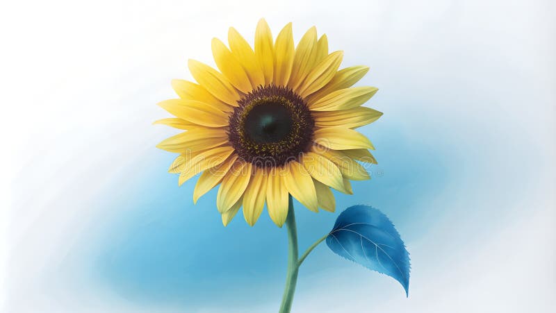 Sunflower Single Flower Isolate on Background Stock Photo - Image of ...