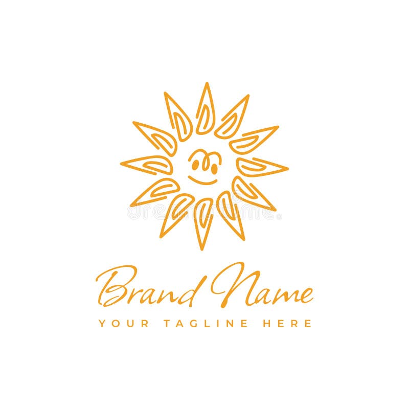 Sunflower Smile Logo, Symbolizing Joy, Positivity, and Growth Stock ...