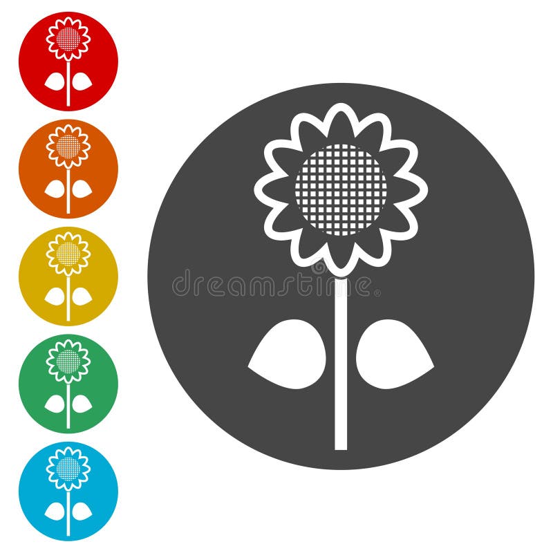 Sunflower symbol icon stock vector. Illustration of outline - 184910899