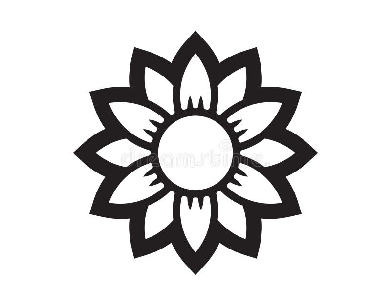 Sunflower symbol stock vector. Illustration of flower - 218124447