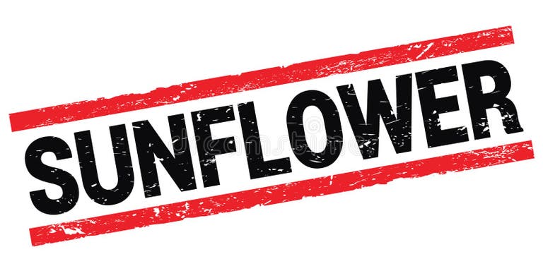 SUNFLOWER Text on Black-red Rectangle Stamp Sign Stock Illustration ...