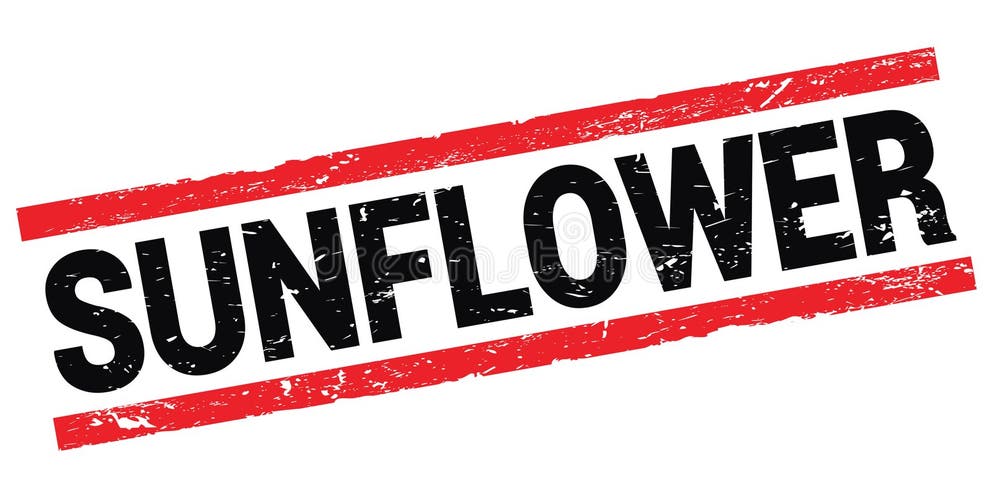 SUNFLOWER Text on Black-red Rectangle Stamp Sign Stock Illustration ...