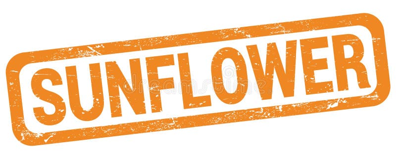 SUNFLOWER Text Written on Orange Rectangle Stamp Stock Illustration ...