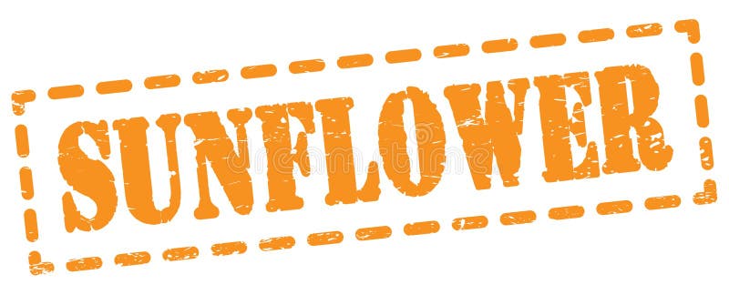 SUNFLOWER Text Written on Orange Stamp Sign Stock Illustration ...