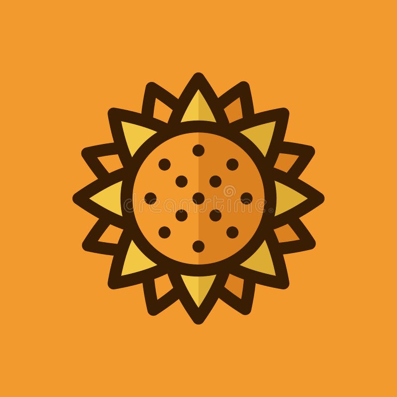 Sunflower Vector Icon. Creative Geometric Sunflower Logo Design. Linear ...
