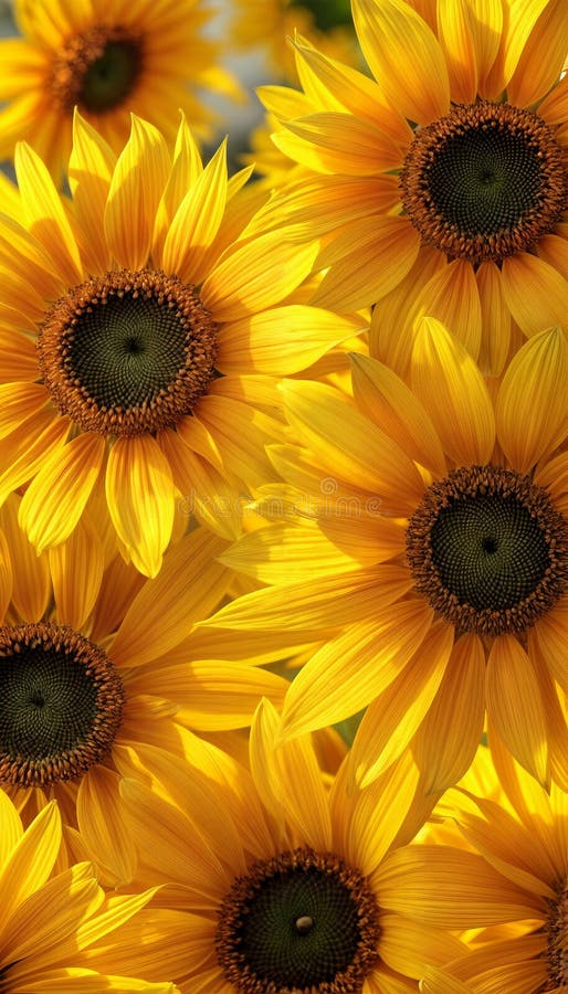 Sunflowers Background. Sunflowers Texture Stock Illustration ...