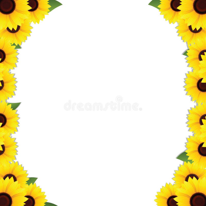 Horizontal Seamless Background with Sunflowers and Stock Vector ...