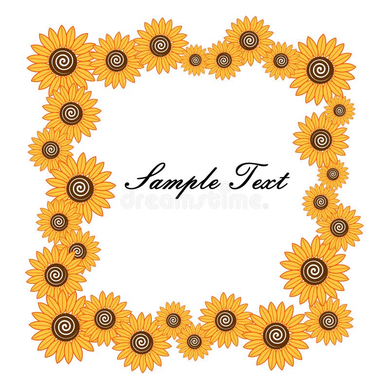 The sunflowers frame stock vector. Illustration of orange - 75769422