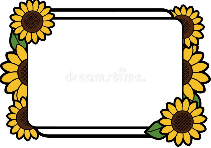 Sunflower border clipart stock vector. Illustration of flower - 369776052