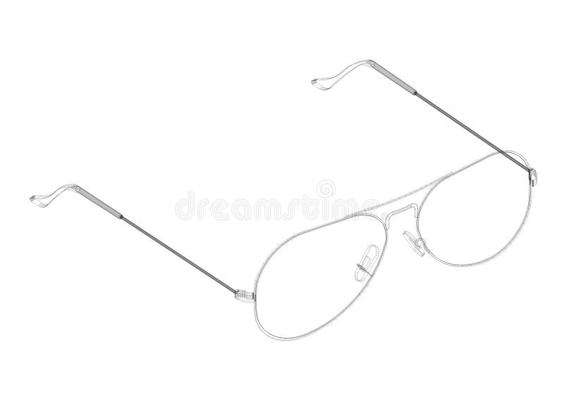 Sunglasses Architect Blueprint - Isolated Stock Illustration ...