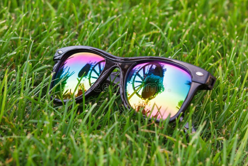 Sunglasses with Beautiful Reflection Stock Photo - Image of eyeglasses ...