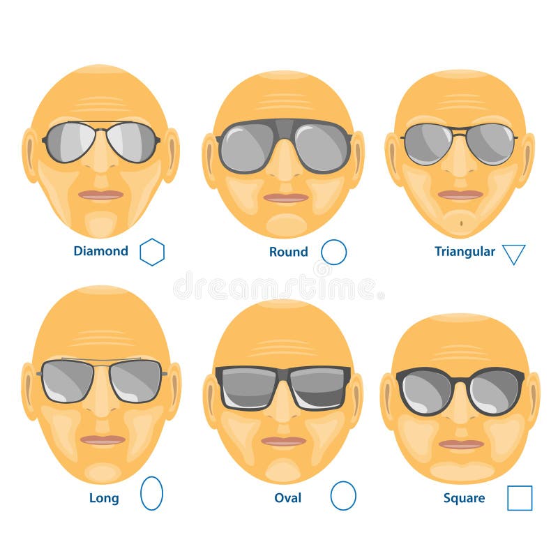 Sunglasses for Different Face.Set of Six Forms Stock Vector ...