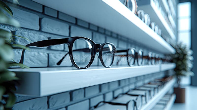 Sunglasses on Display in a Shop Window. 3d Rendering Stock Illustration ...