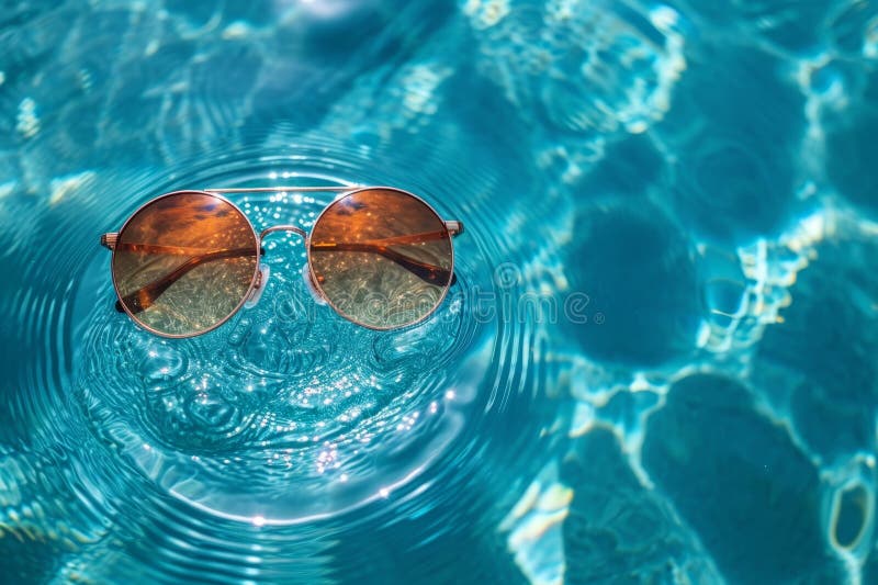Sunglasses Float in the Water in Warm Sunny Weather Stock Image - Image ...