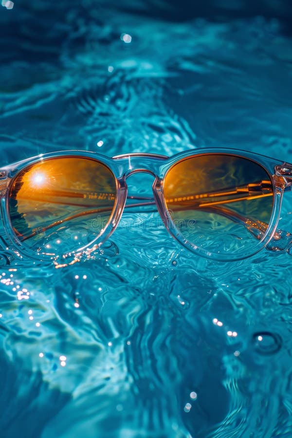 Sunglasses Float in the Water in Warm Sunny Weather Stock Illustration ...