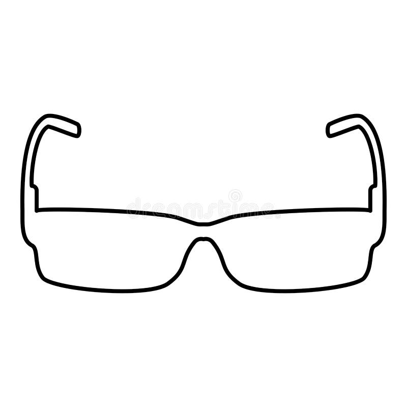 Sunglasses Icon Outline Black Color Vector Illustration Flat Style ...