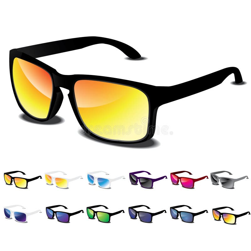 12 Sunglasses icon set stock vector. Illustration of beach - 40332399