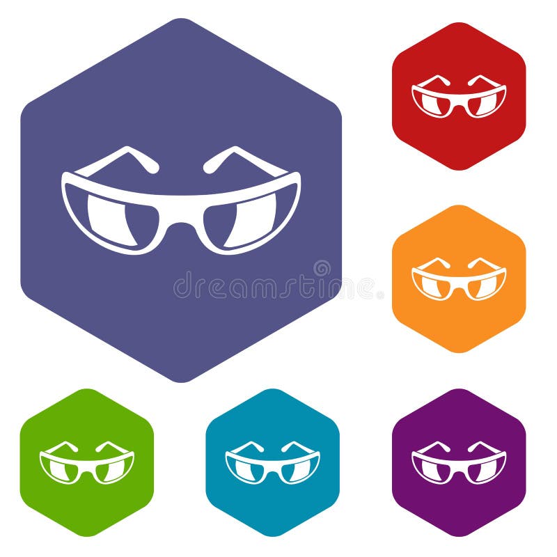 Sunglasses Icons Set Hexagon Stock Vector - Illustration of plastic ...