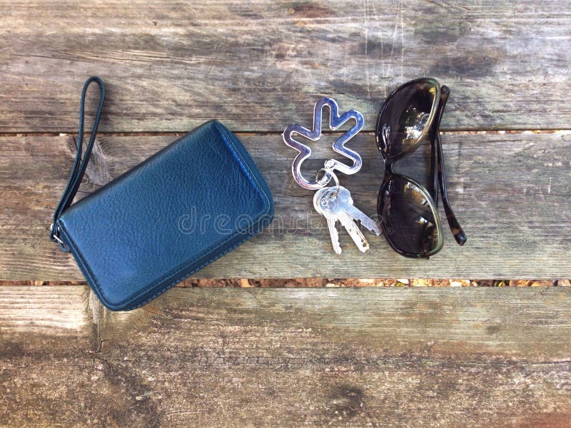 Sunglasses and Keys with Leather Wallet Stock Image - Image of keys ...