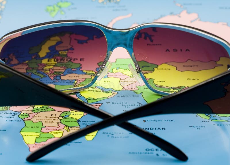 Sunglasses on the Map stock photo. Image of ideas, individual - 1708422