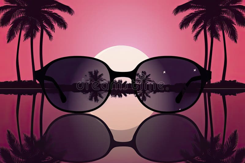 Sunglasses Sunset Reflection Stock Illustrations – 385 Sunglasses ...