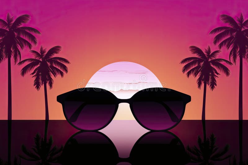 Sunglasses Sunset Reflection Stock Illustrations – 385 Sunglasses ...
