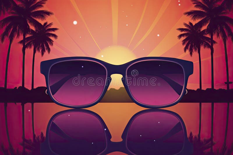 Sunglasses Sunset Reflection Stock Illustrations – 385 Sunglasses ...