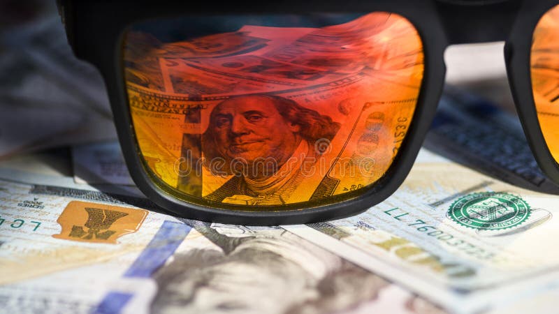 Sunglasses Reflecting Money Stock Image - Image of contemporary ...