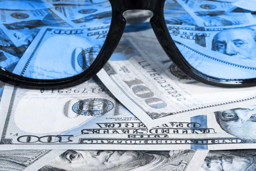 Sunglasses Reflecting Money Stock Photo - Image of accessory, banknote ...