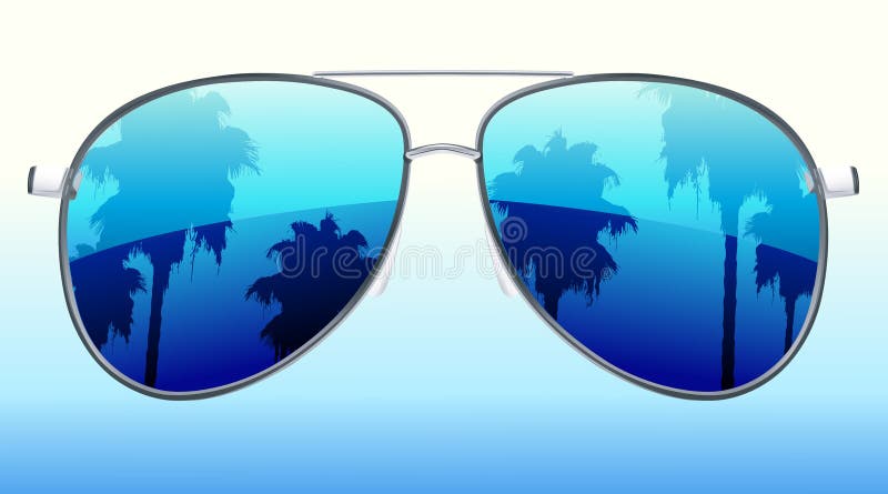 Sunglasses with the Reflection Stock Vector - Illustration of heat ...