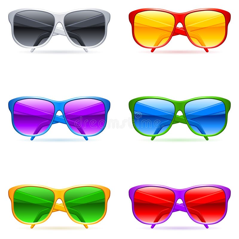 Cartoon Sunglasses Set Icon Stock Vector Illustration Of Eyesight
