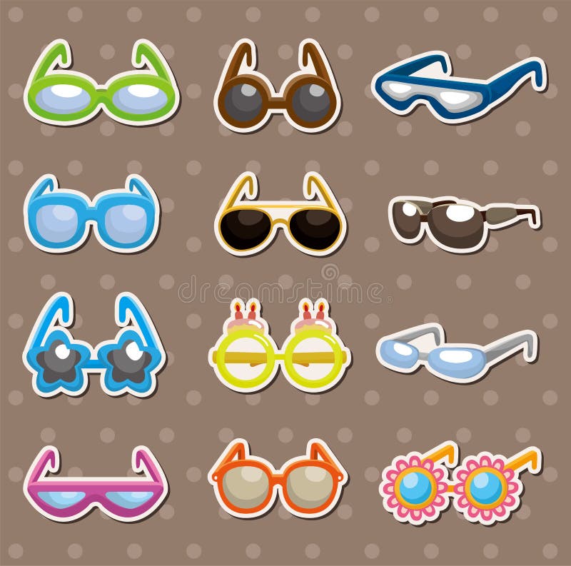 Sunglasses set stickers stock vector. Illustration of eyeglasses - 26071452