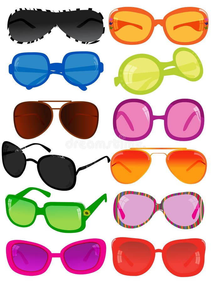 Cartoon Sunglasses Set Icon Stock Vector Illustration Of Eyesight