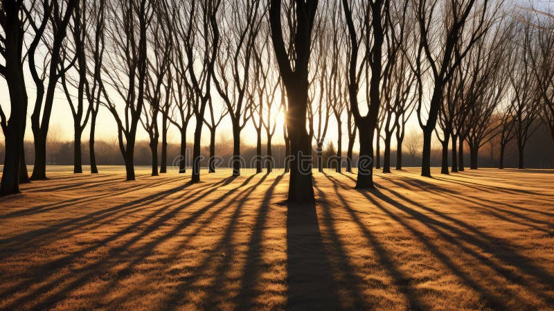 The Shadow of the Trees on a Clean and Fresh Snow. Winter Abstract ...
