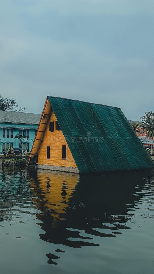 The Sunken House stock image. Image of watercraft, canal - 264139721