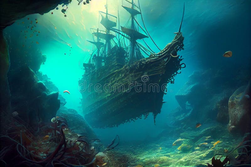 Sunken Pirate Ship Wallpaper