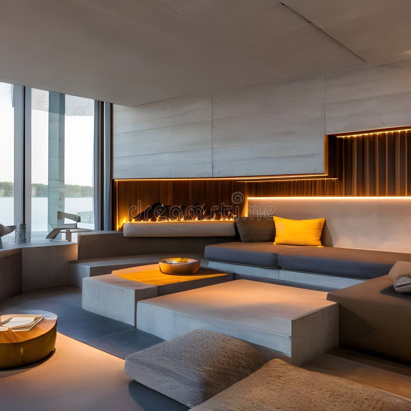 8 a Sunken Seating Area with Comfortable Cushions and Pillows for a ...