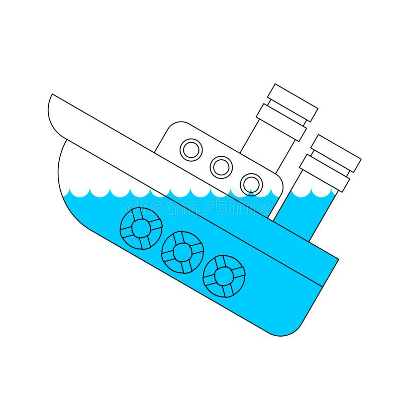 Sunken Ship Icon. Shipwreck Sign Stock Vector - Illustration of graphic ...