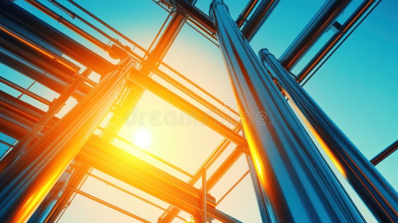 Sunkissed Steel, Stunning Display of Light and Metal Framework Sunbeams ...