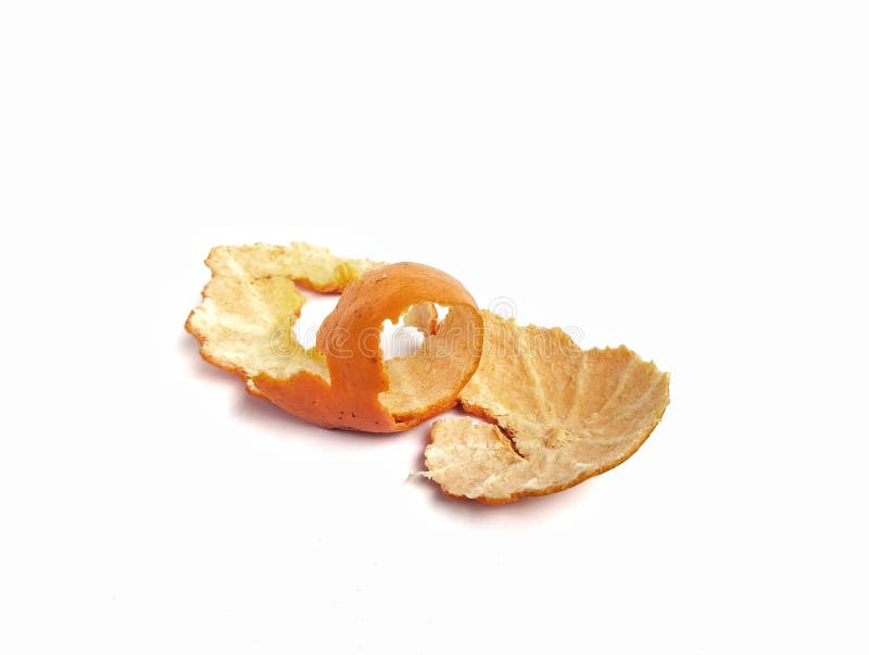 Sunkist Orange Peel Isolated on White Background Stock Photo - Image of ...