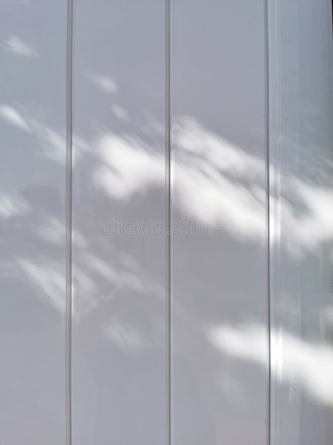 Sunlight and Abstract Shadow from Tree on White Plastic Panels Stock ...