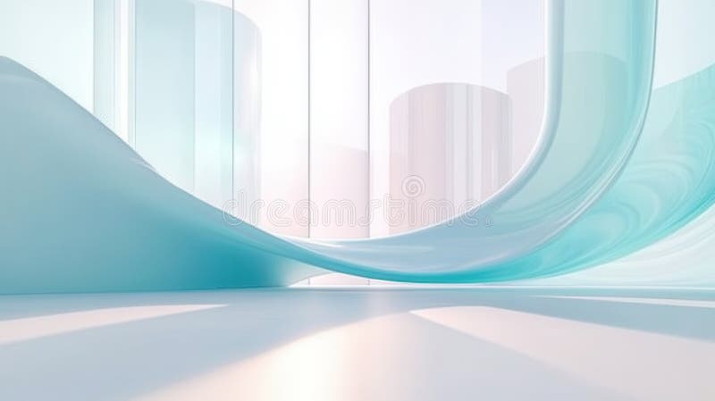 Sunlight Across through Minimalist Window, Casting Ethereal Blue White ...