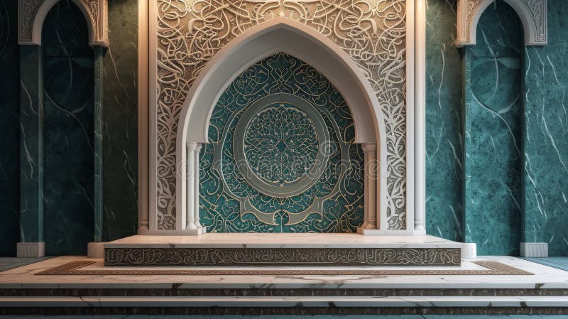 Intricate Arabic Arch Design in a Serene Space Stock Image - Image of ...