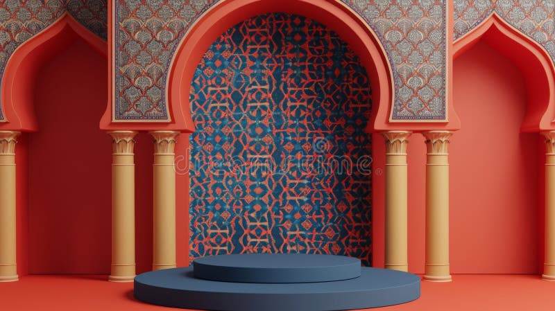 Intricate Arabic Arch Design in a Serene Space Stock Image - Image of ...