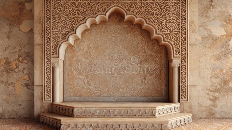 Intricate Arabic Arch Design in a Serene Space Stock Photo - Image of ...