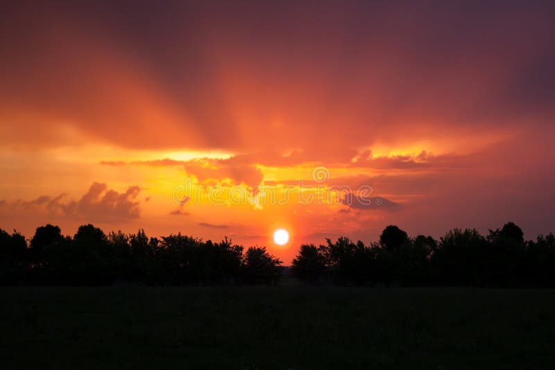 Sunlight beam at sunset stock photo. Image of cloudscape - 81869456